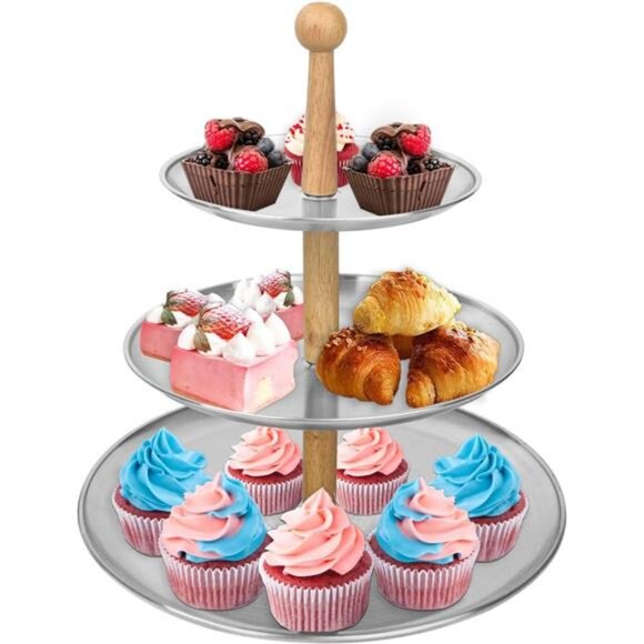 Kitchen | 3 Tier Cupcake Stand Stainless Steel Display Rack With ...
